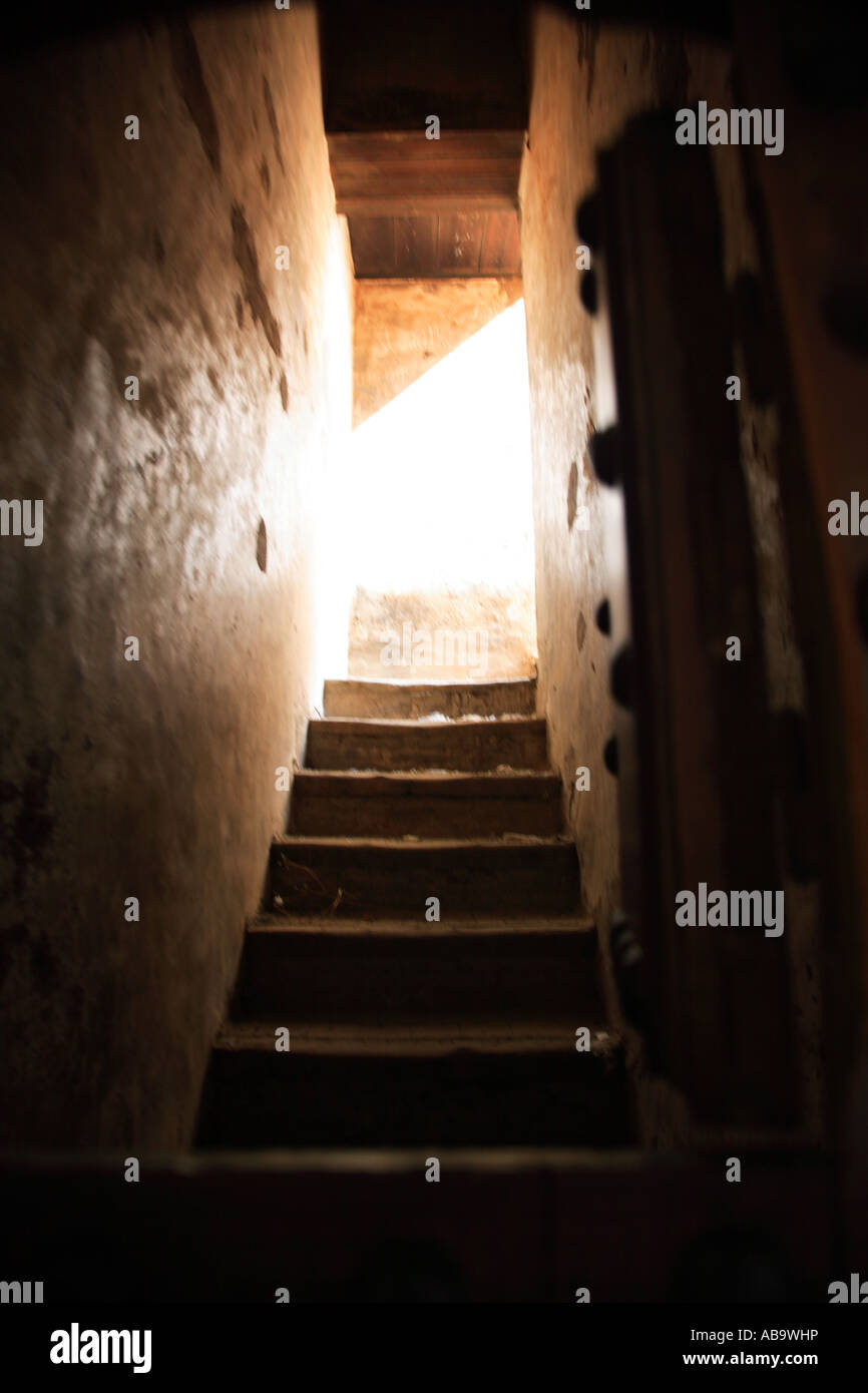 Sunlit stairs in an old building Marrakesh Morocco Stock Photo - Alamy