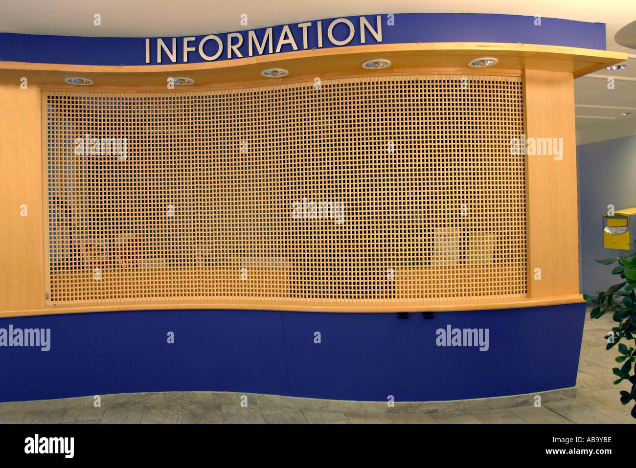 Closed information desk Stock Photo - Alamy