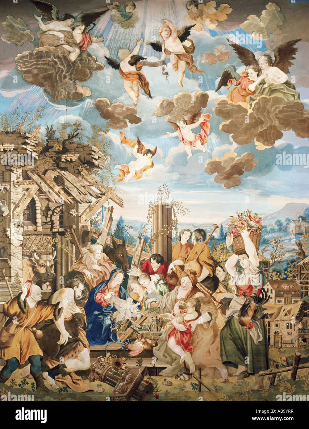 fine arts, religious art, Jesus Christ, naivity scene, painting by A ...