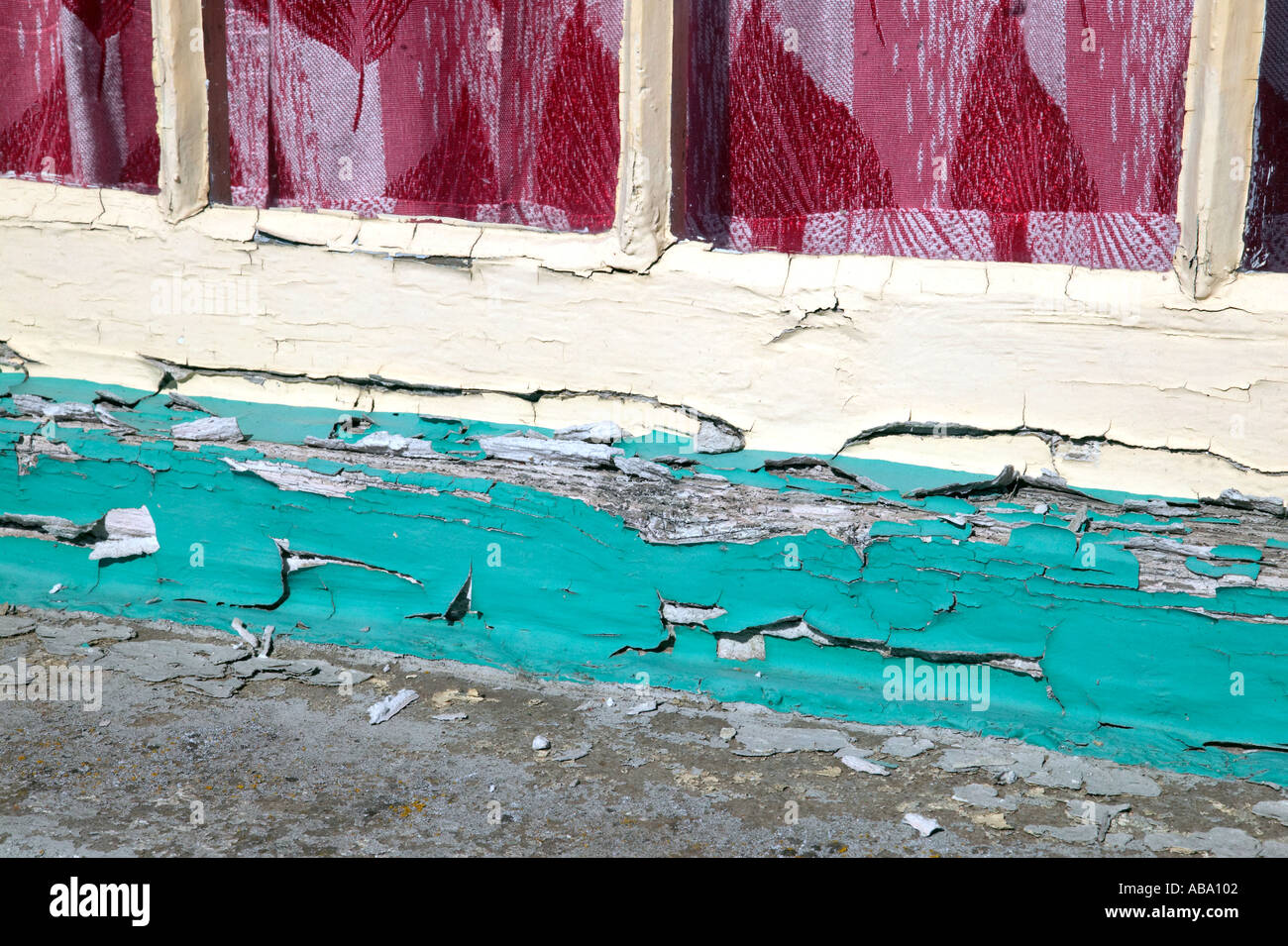 old peeling paint on window frame Stock Photo - Alamy