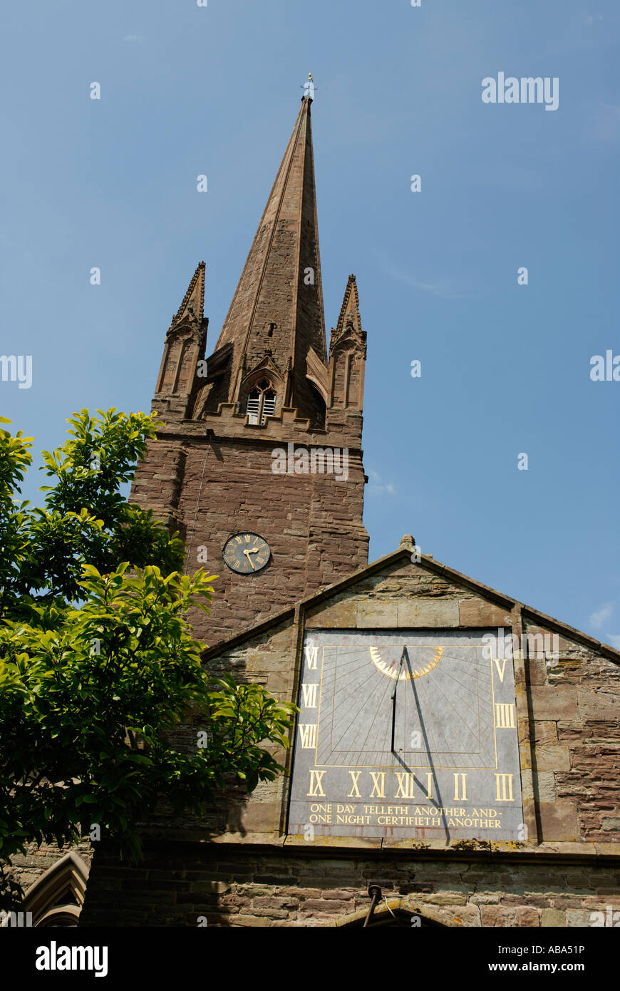 A sundial on the church of St. Peter and St. Paul, Weobley ...