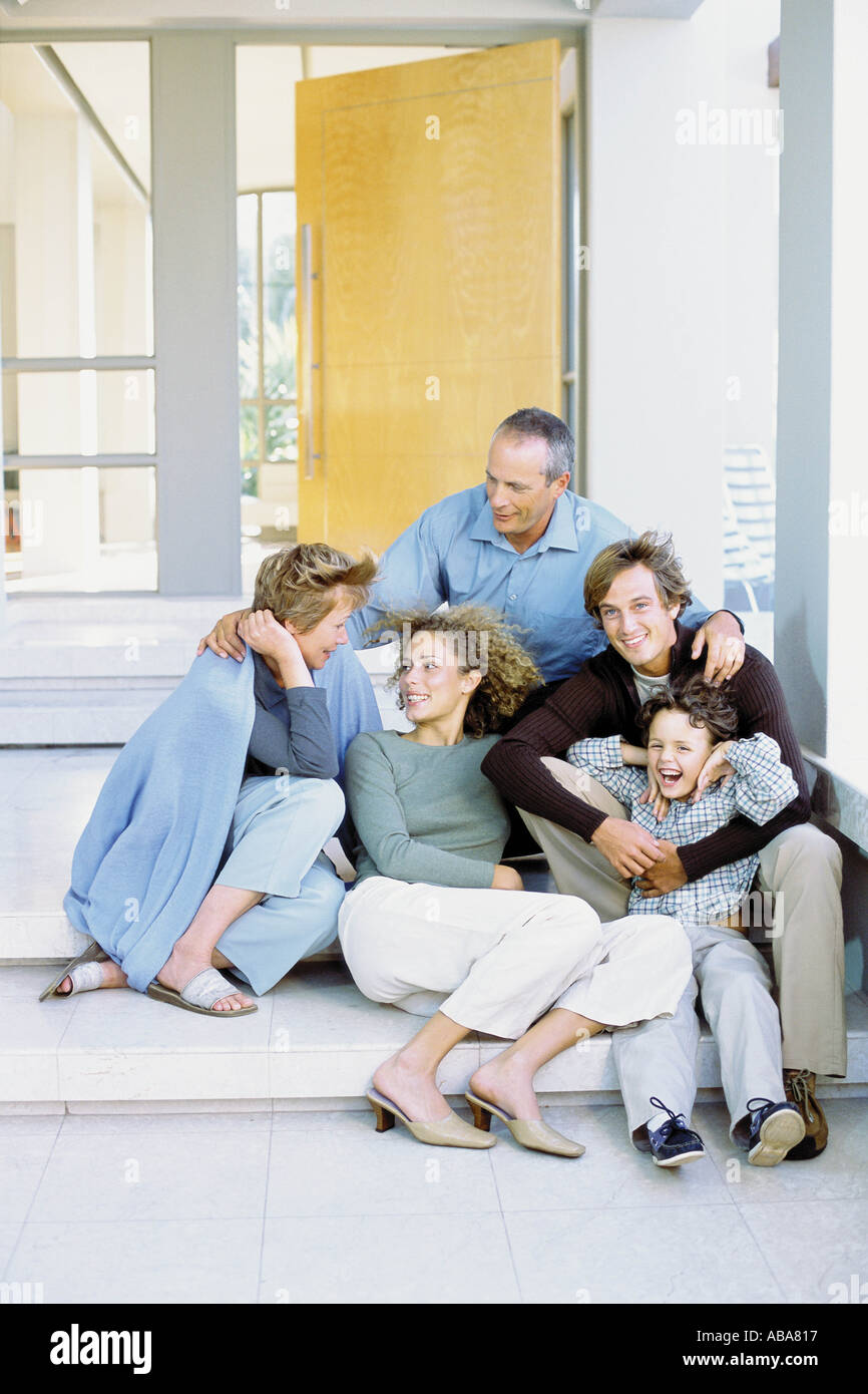Family portrait of three generations Stock Photo - Alamy