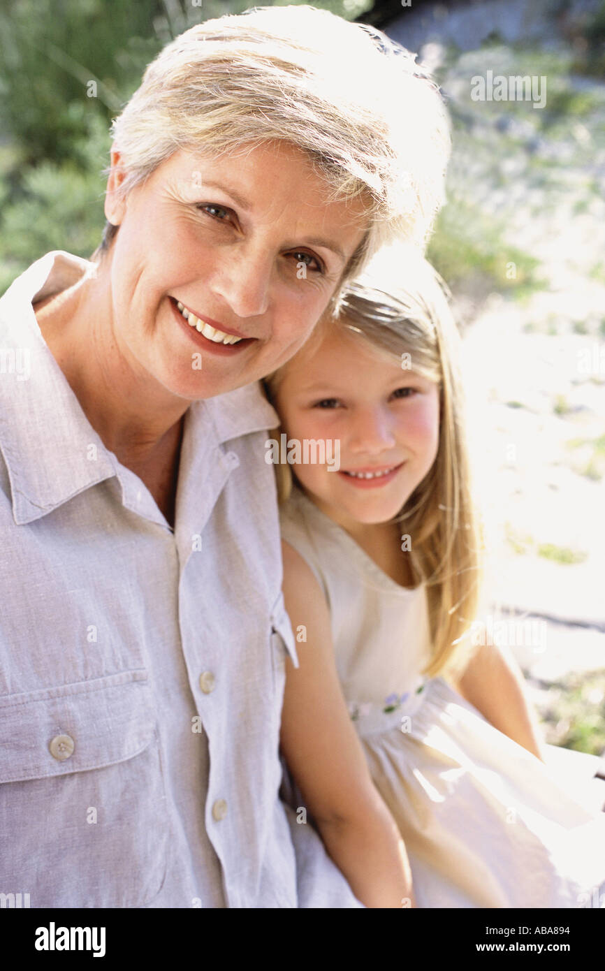 Portrait of grandmother with granddaughter Stock Photo - Alamy