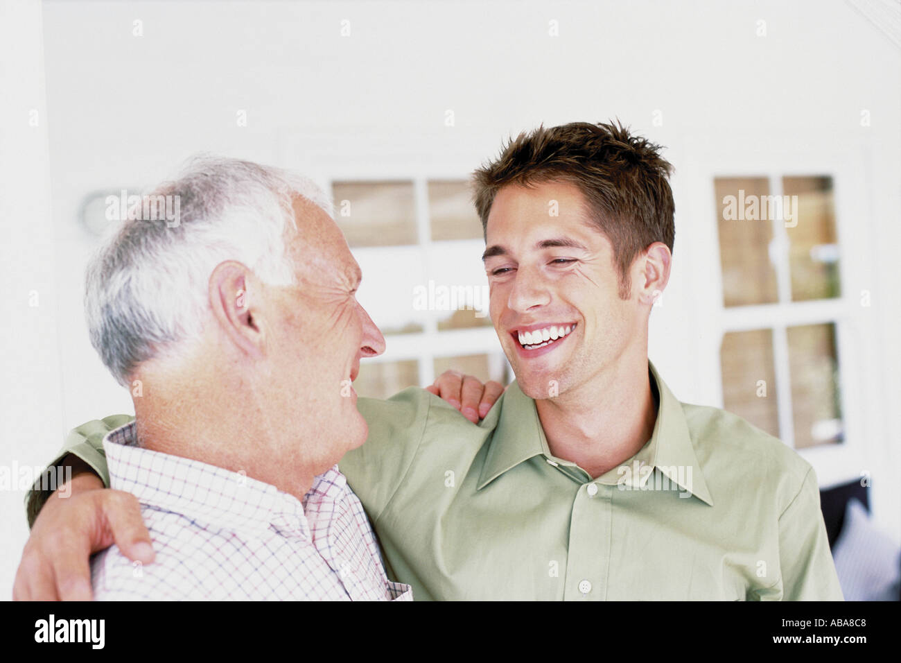 Portrait of father and son Stock Photo - Alamy