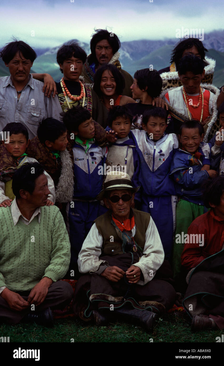 Three generations of a Tibetan nomadic tribe Stock Photo - Alamy