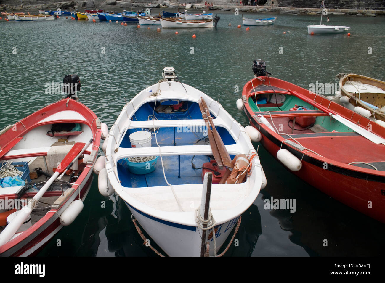 Colorful fisher's boats in Cinque Terre national reserve -Liguria ...