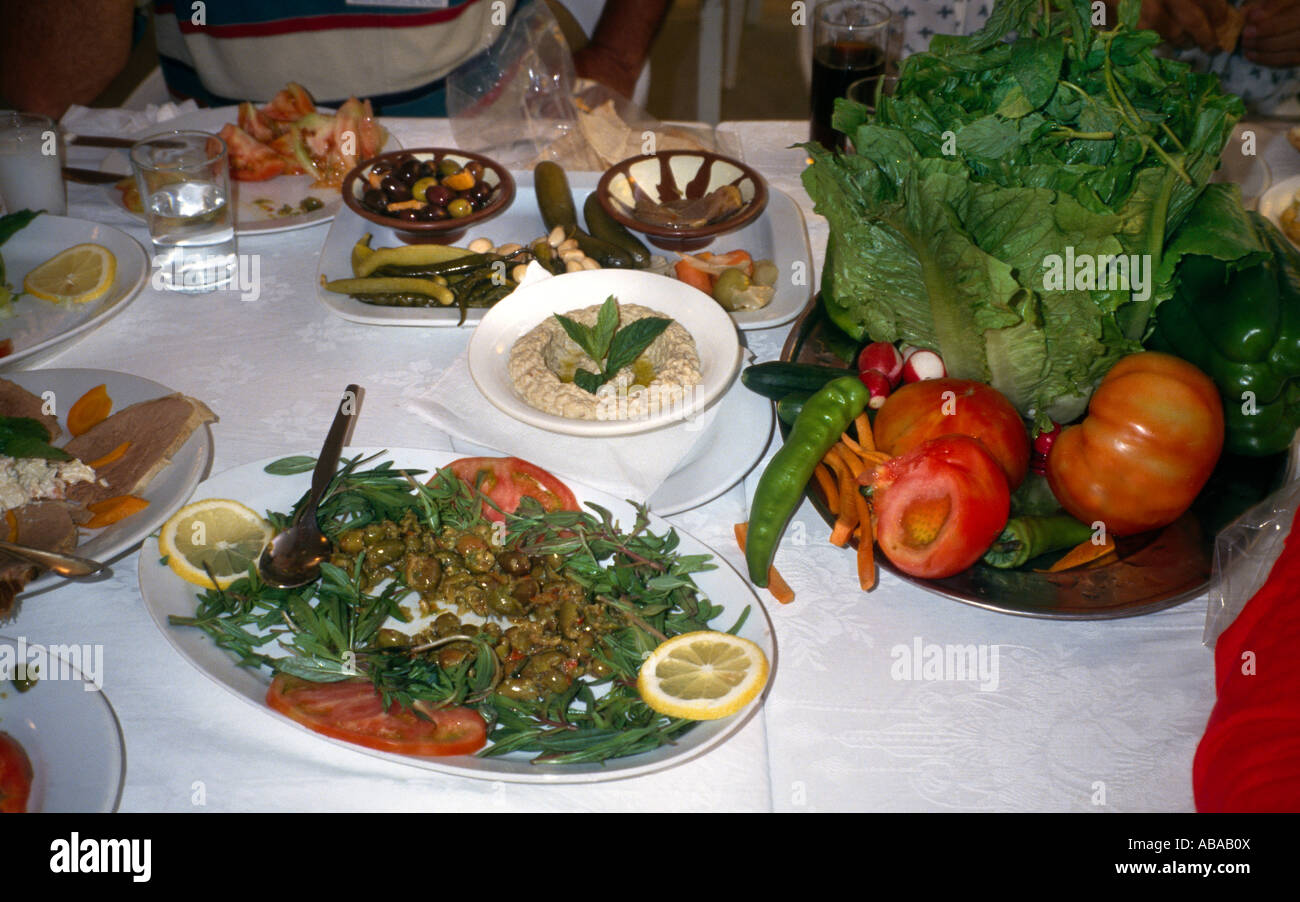 Zahleh Lebanon Lunch Mezze Stock Photo - Alamy