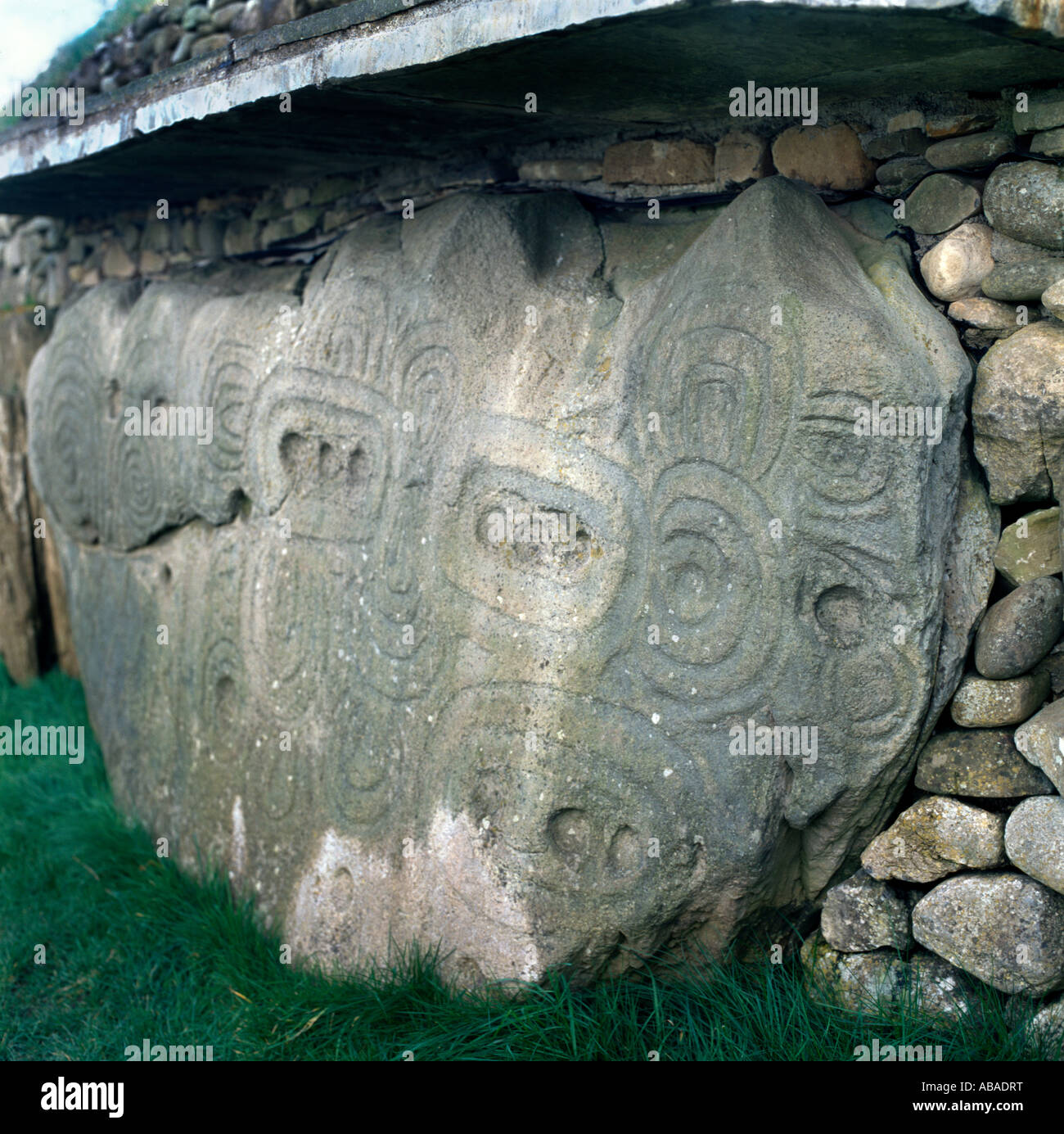County Meath Ireland Newgrange Detail Of Carved Rock Stock Photo - Alamy