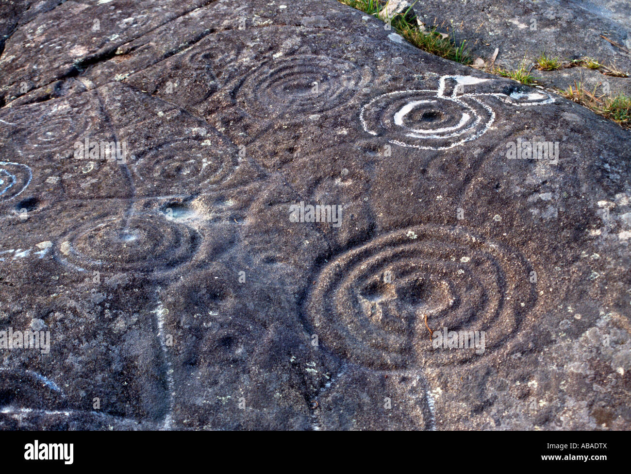 Galicia Spain Mogor Petroglyphs Celtic Spirals Stock Photo - Alamy