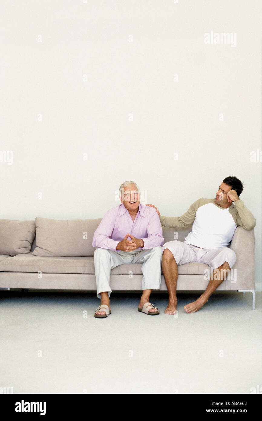 Two old men sitting talking hi-res stock photography and images - Alamy