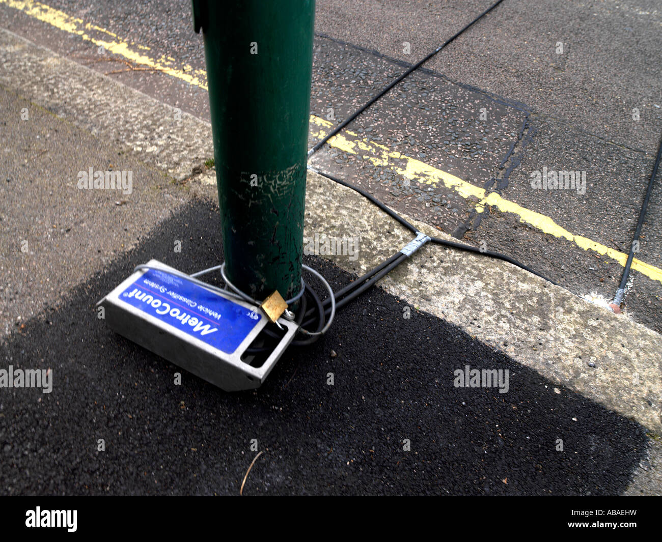Metro Count Pressure Pad for Monitoring Traffic Flow Stock Photo - Alamy