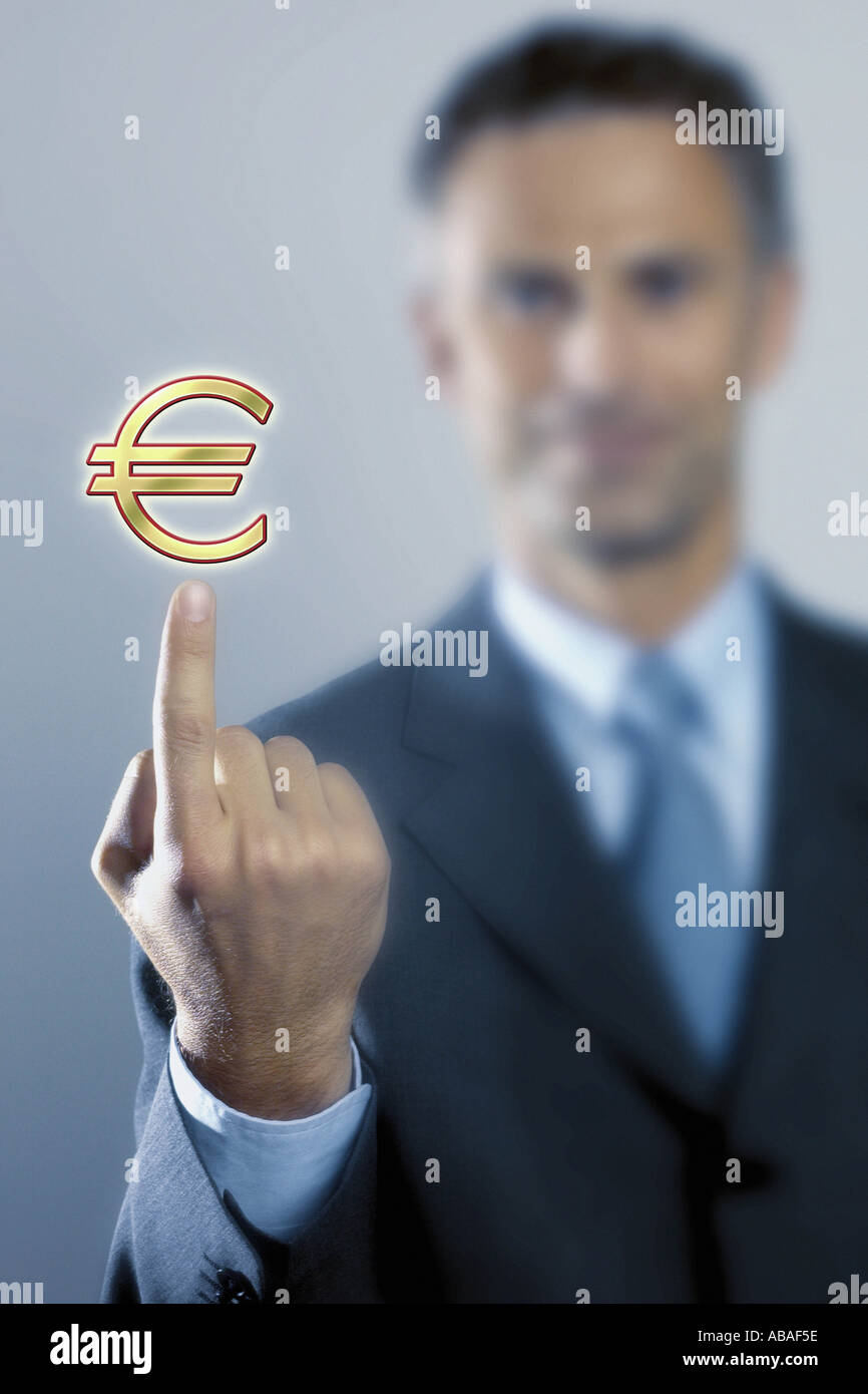 Man with a euro sign Stock Photo - Alamy