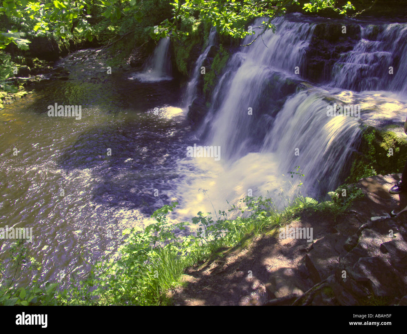 Waterfalls of Ystradfellte River Mellte Brecon Beacons Wales Stock ...