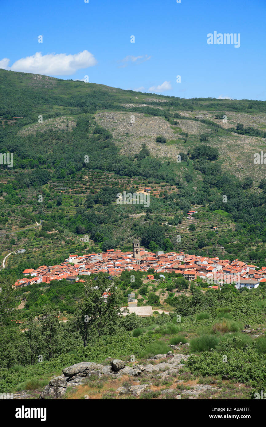Spain Extremadura La Vera valley Garganta la Olla village Stock Photo ...
