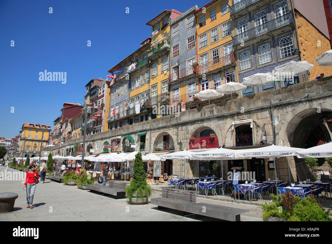 Portugal Douro Porto Ribeira riverfront area Stock Photo - Alamy