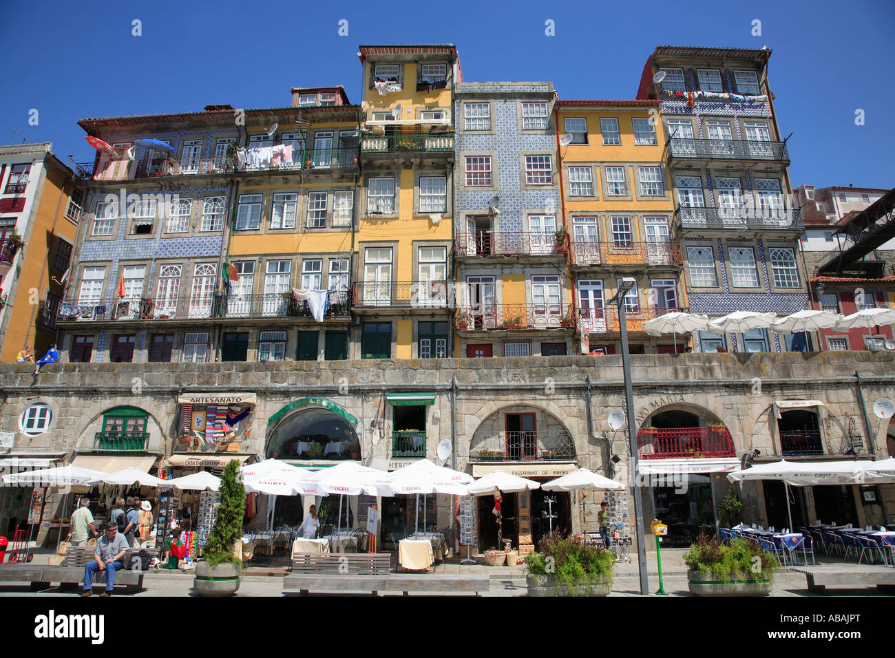 Portugal Douro Porto Ribeira riverfront area Stock Photo - Alamy