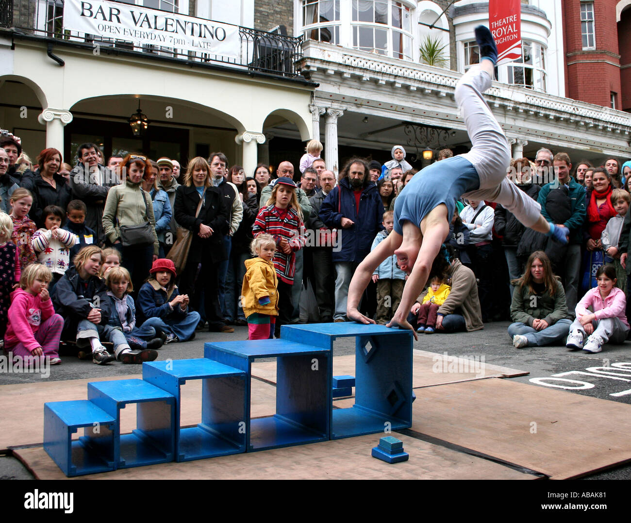 Acrobat performing at the Brighton Festival Stock Photo - Alamy