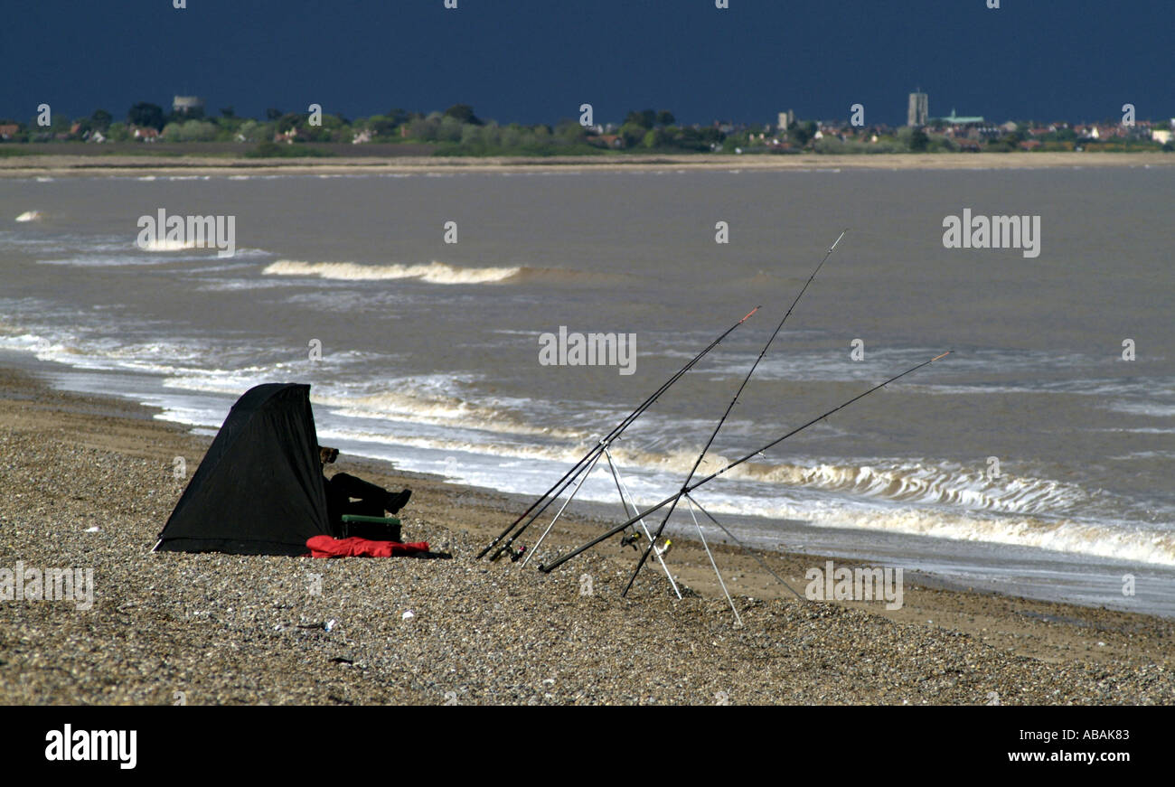 beach fishing Dunwich Suffolk Stock Photo - Alamy