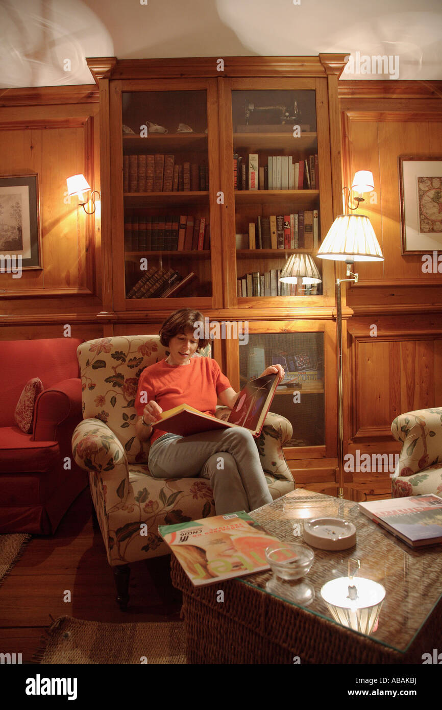 Portugal Sintra Lawrence s Hotel reading room Stock Photo - Alamy
