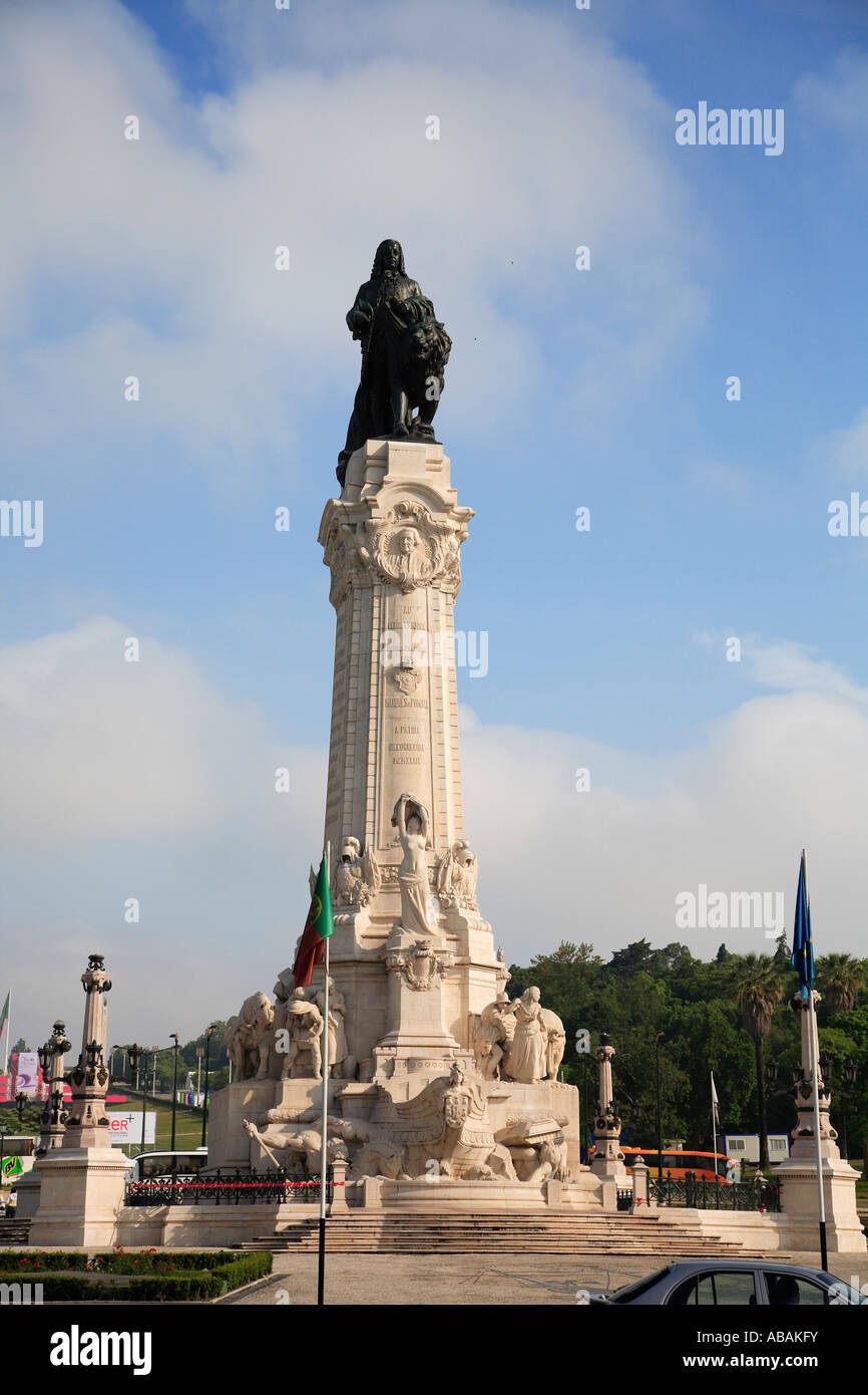 Portugal Lisbon Marqués de Pombal statue monument Stock Photo - Alamy