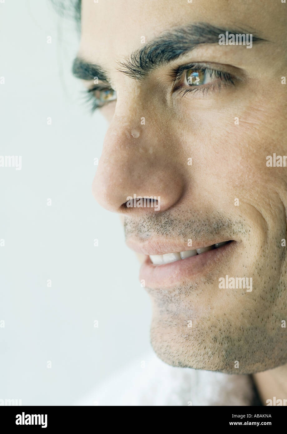 Extreme close up mans smile hi-res stock photography and images - Alamy
