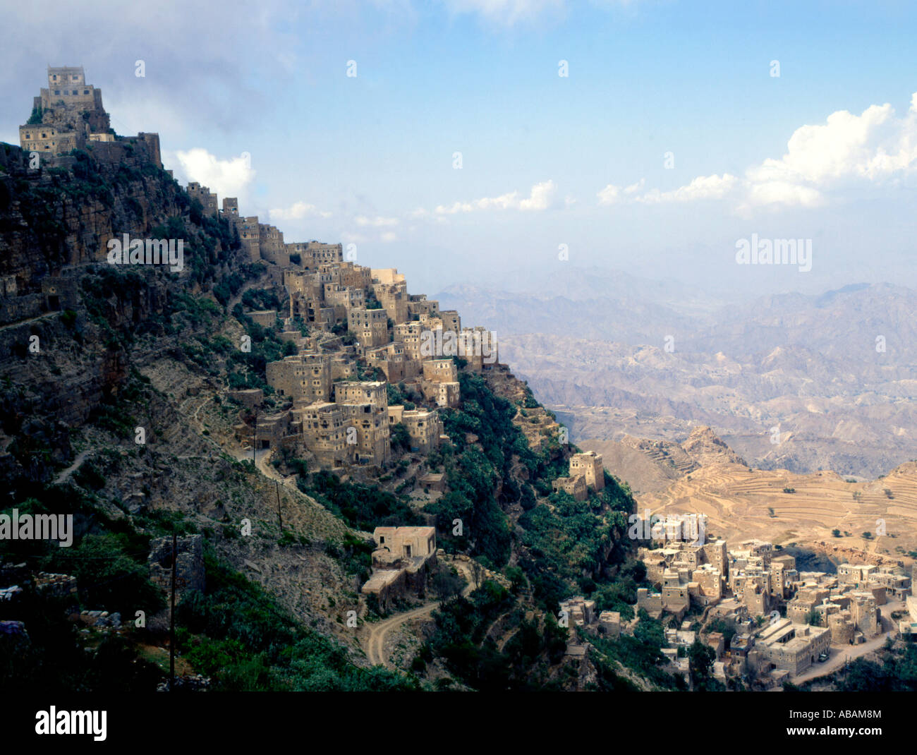Yemen Hajja Province Kuhlan village desert scenery Stock Photo - Alamy