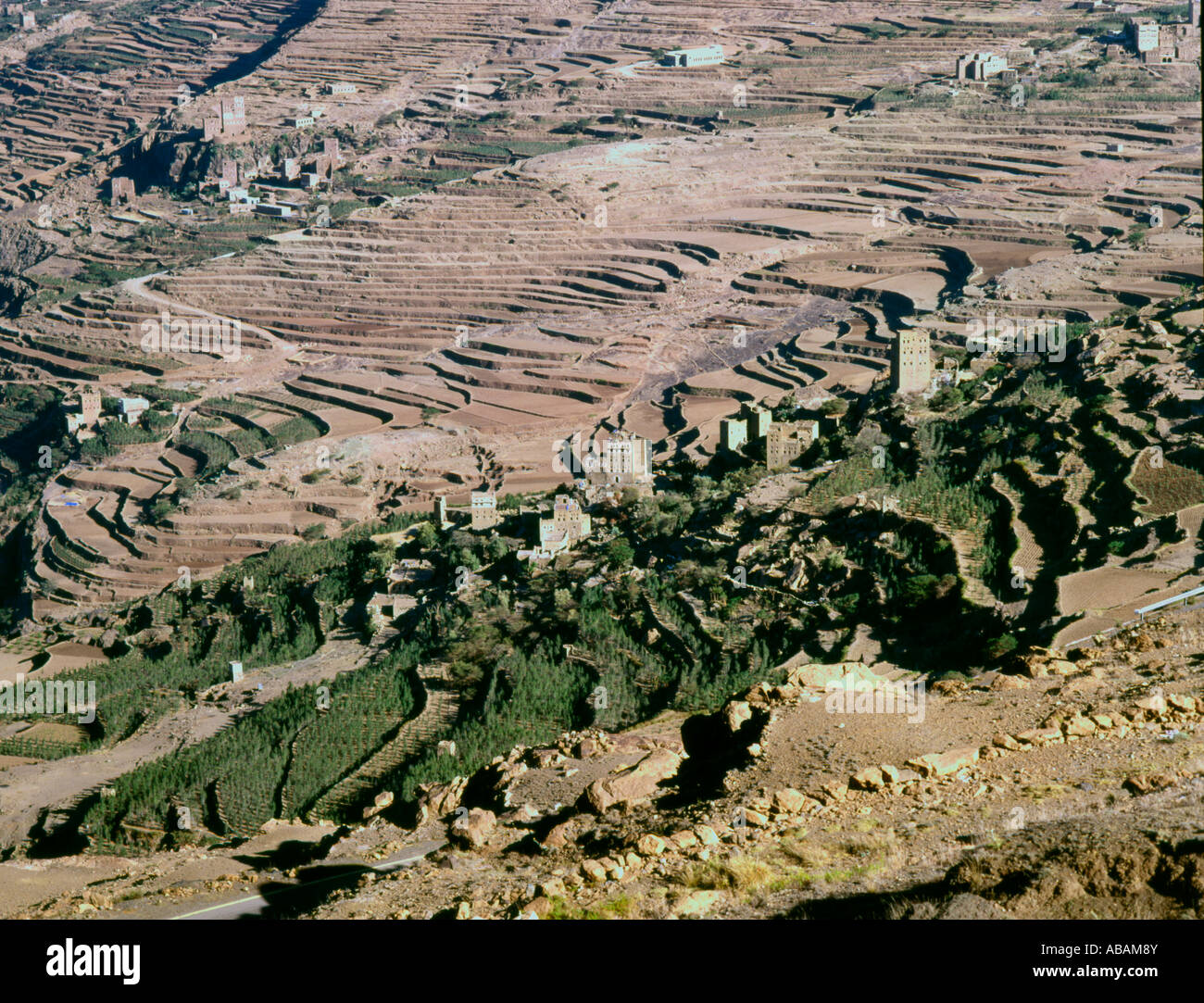 Yemen Sanaa Province landscape terraced fields Stock Photo - Alamy