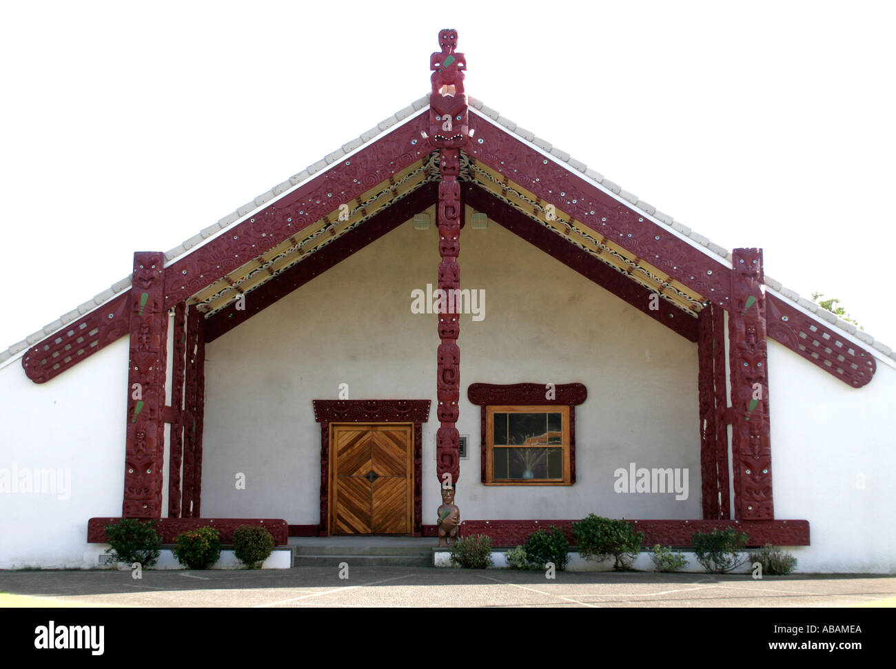 Waihetu marae meeting house at Lower Hutt near Wellington New Zealand ...