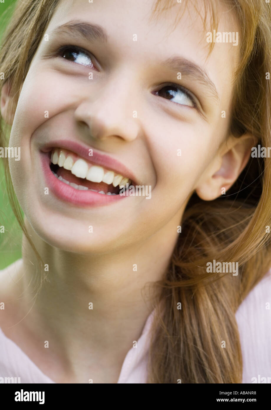 Girl smiling, close-up Stock Photo - Alamy