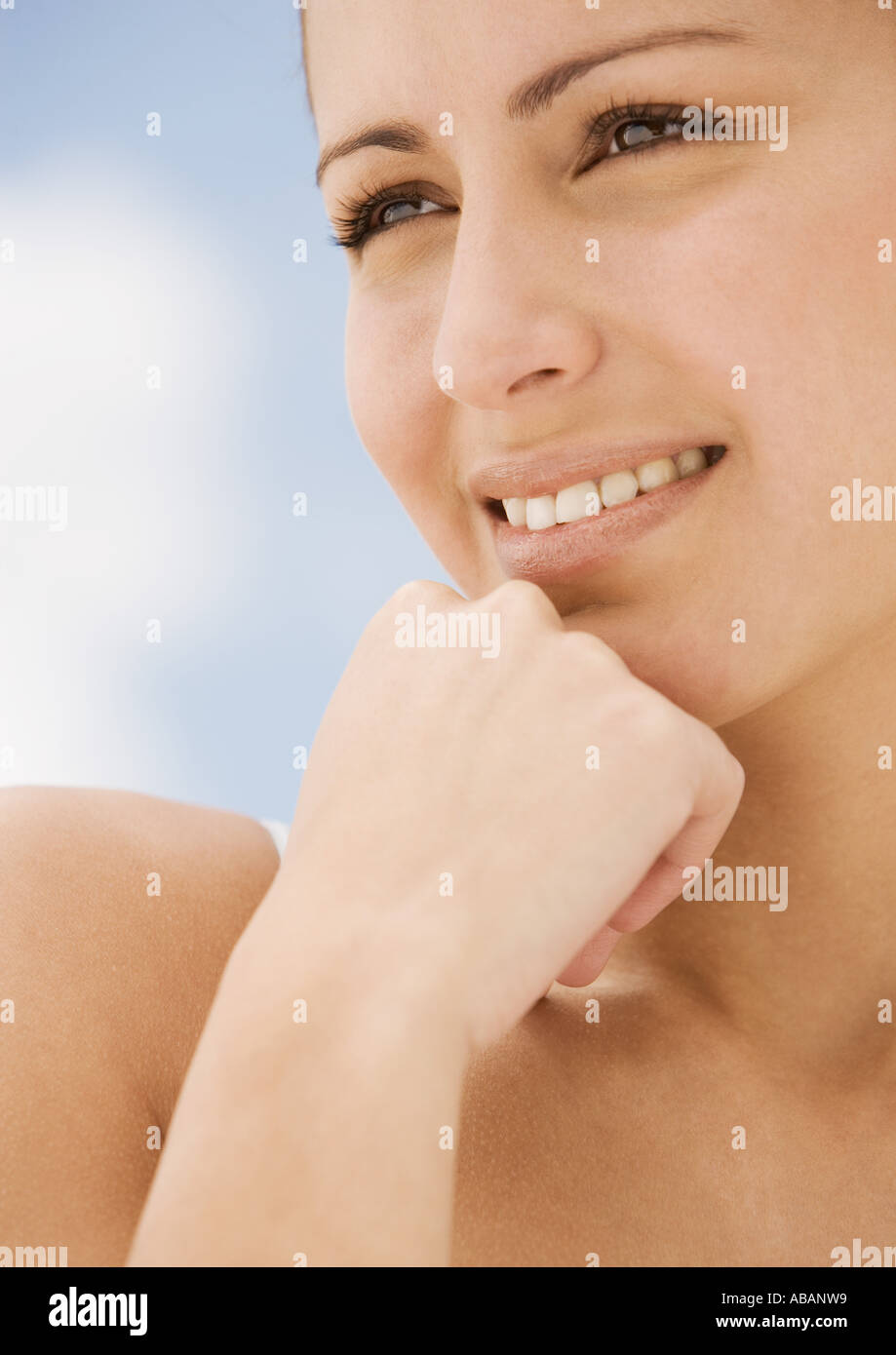 Hand Against Chin High Resolution Stock Photography and Images - Alamy