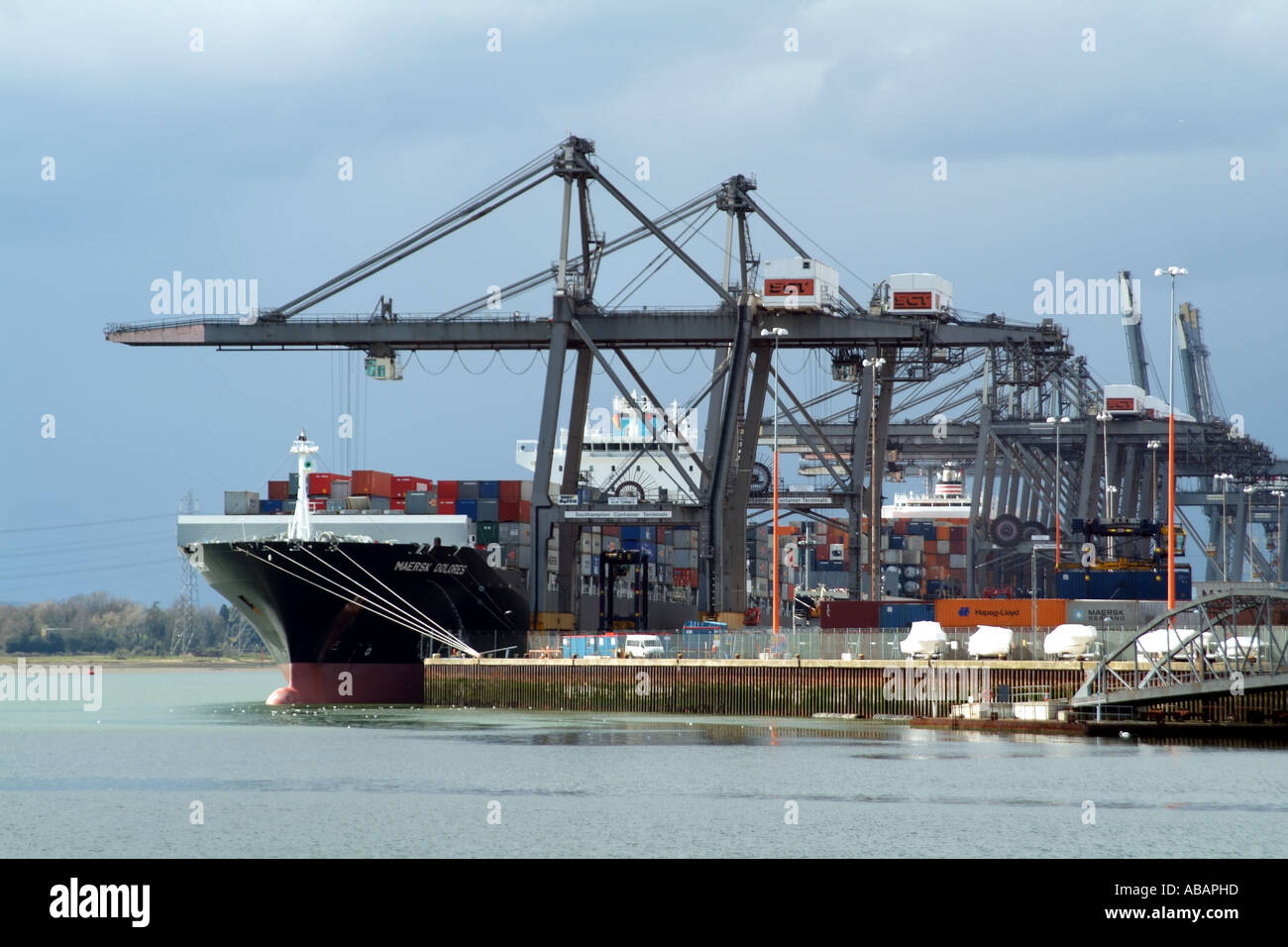 Southampton Container Terminal southern England. SCT straddle carrier ...