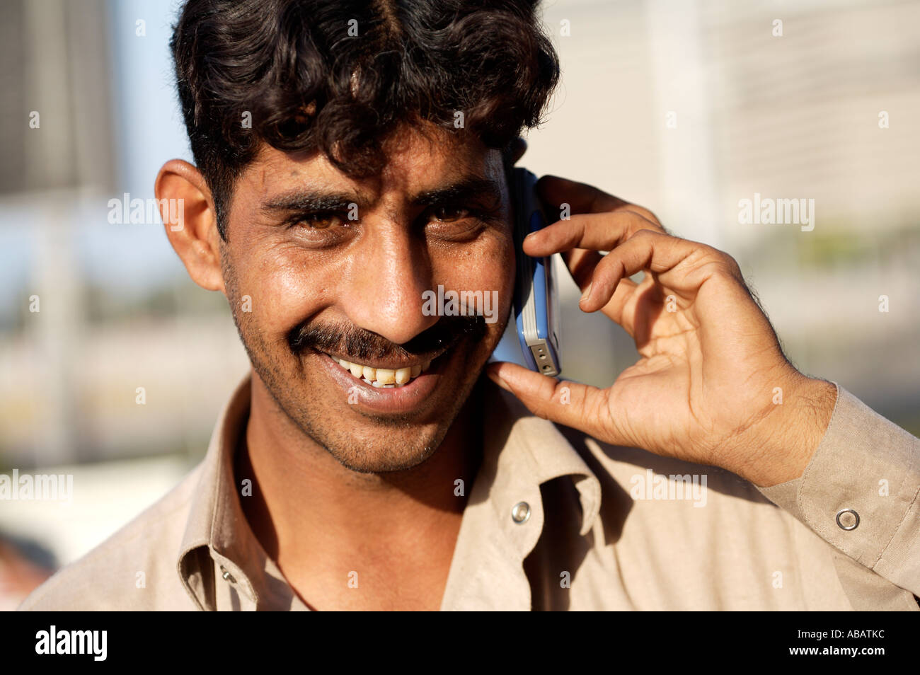 Arab Man on Mobile Phone Stock Photo - Alamy