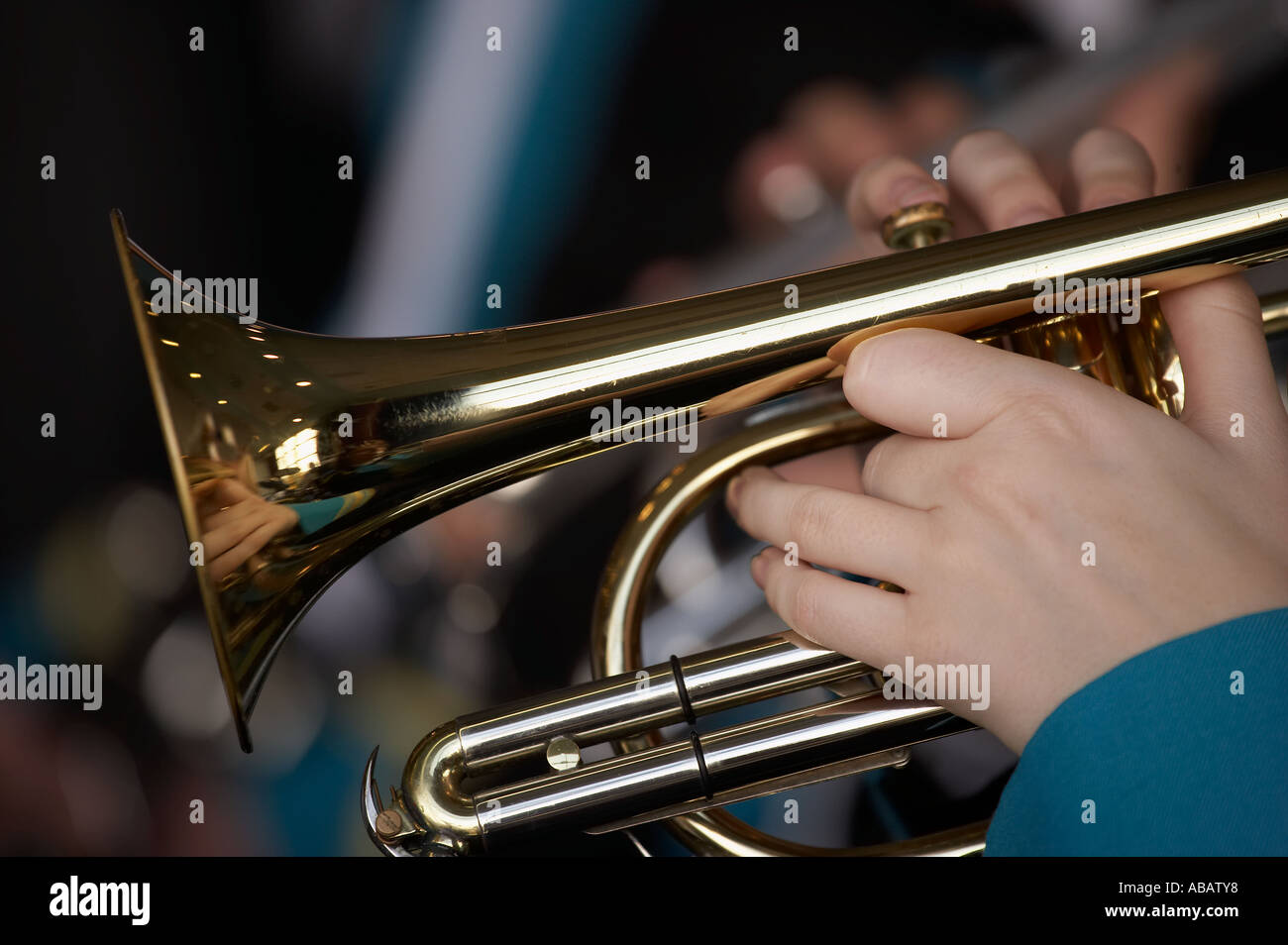 Trumpet player in brass band hi-res stock photography and images - Alamy