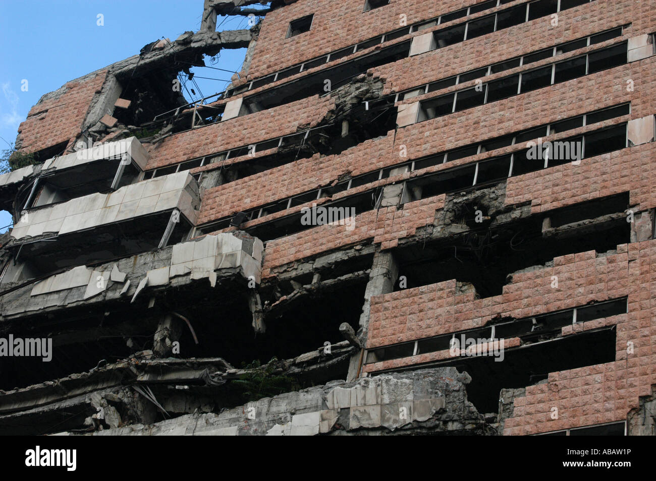 Building of the Federal Defense Ministry of Yugoslavia destroyed by the ...