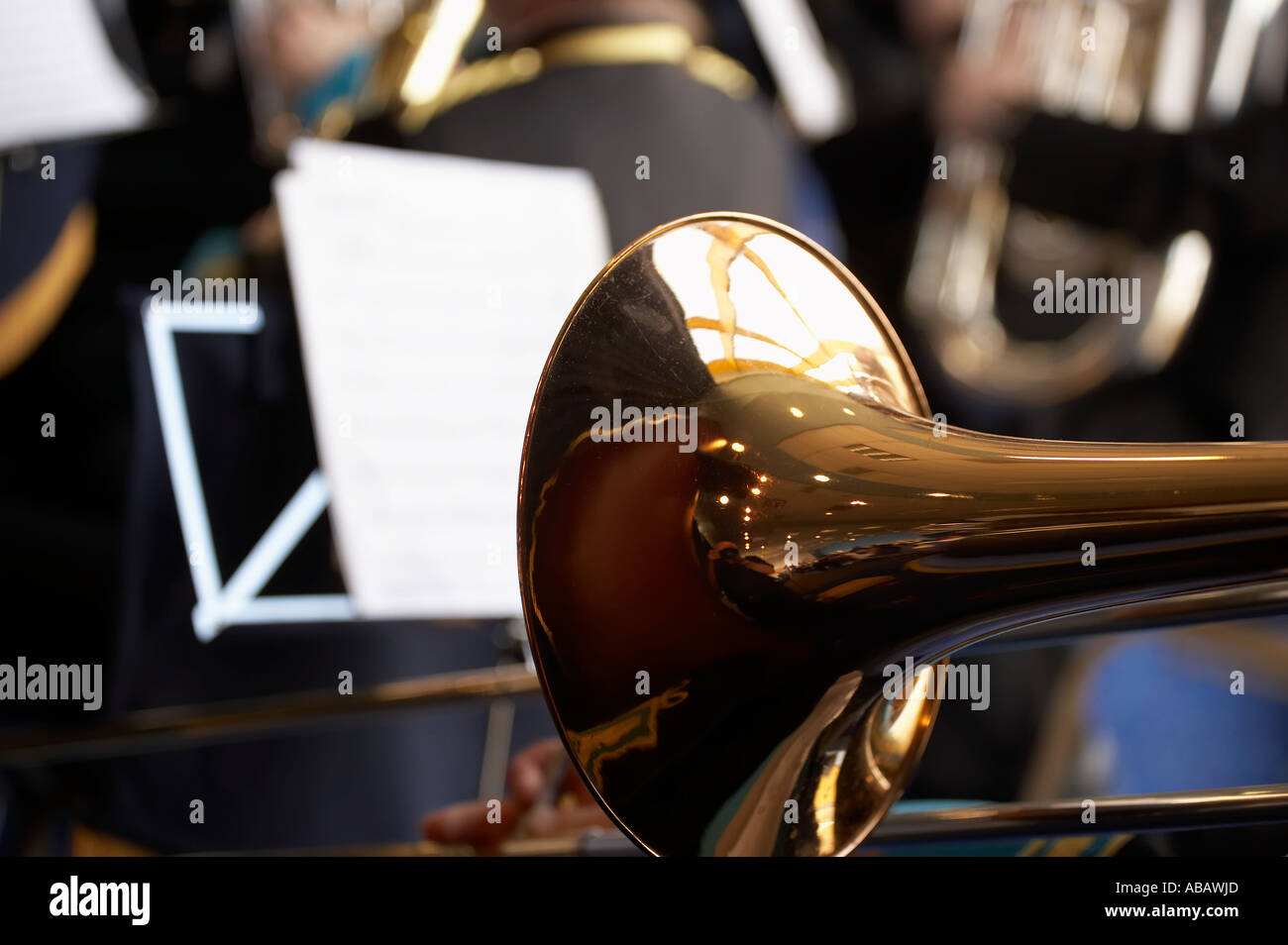 TROMBONE PLAYER IN BRASS BAND Stock Photo - Alamy