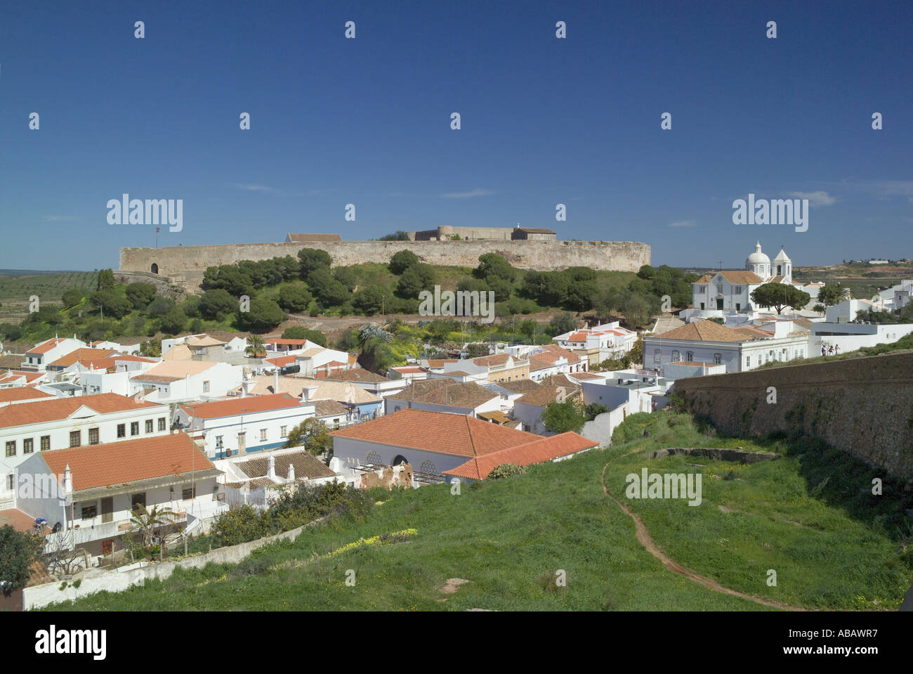 Castro Marim village, church and castle Stock Photo - Alamy
