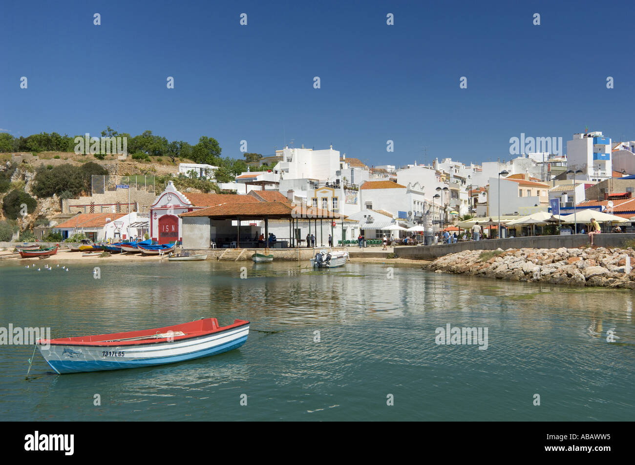Alvor town from the harbour, Portugal, the Algarve Stock Photo - Alamy