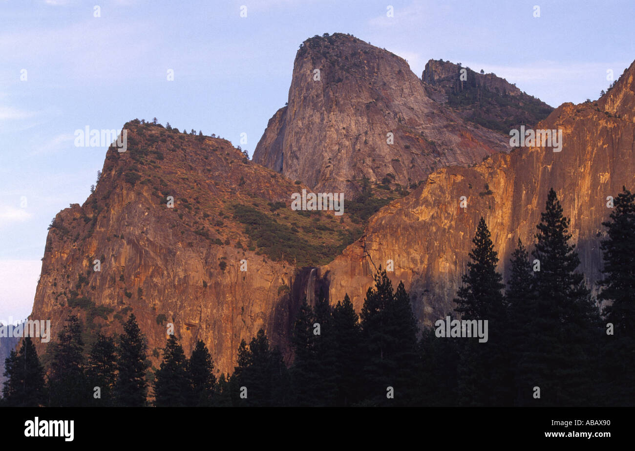 Granite towers and hanging valley Yosemite National Park California USA ...