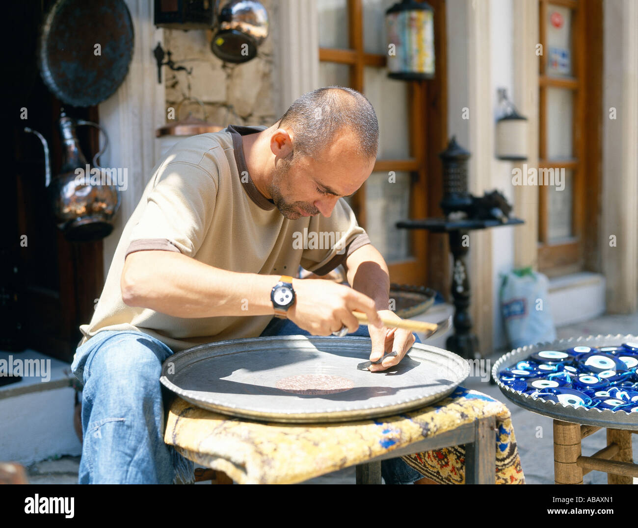 Silversmith working hi-res stock photography and images - Alamy