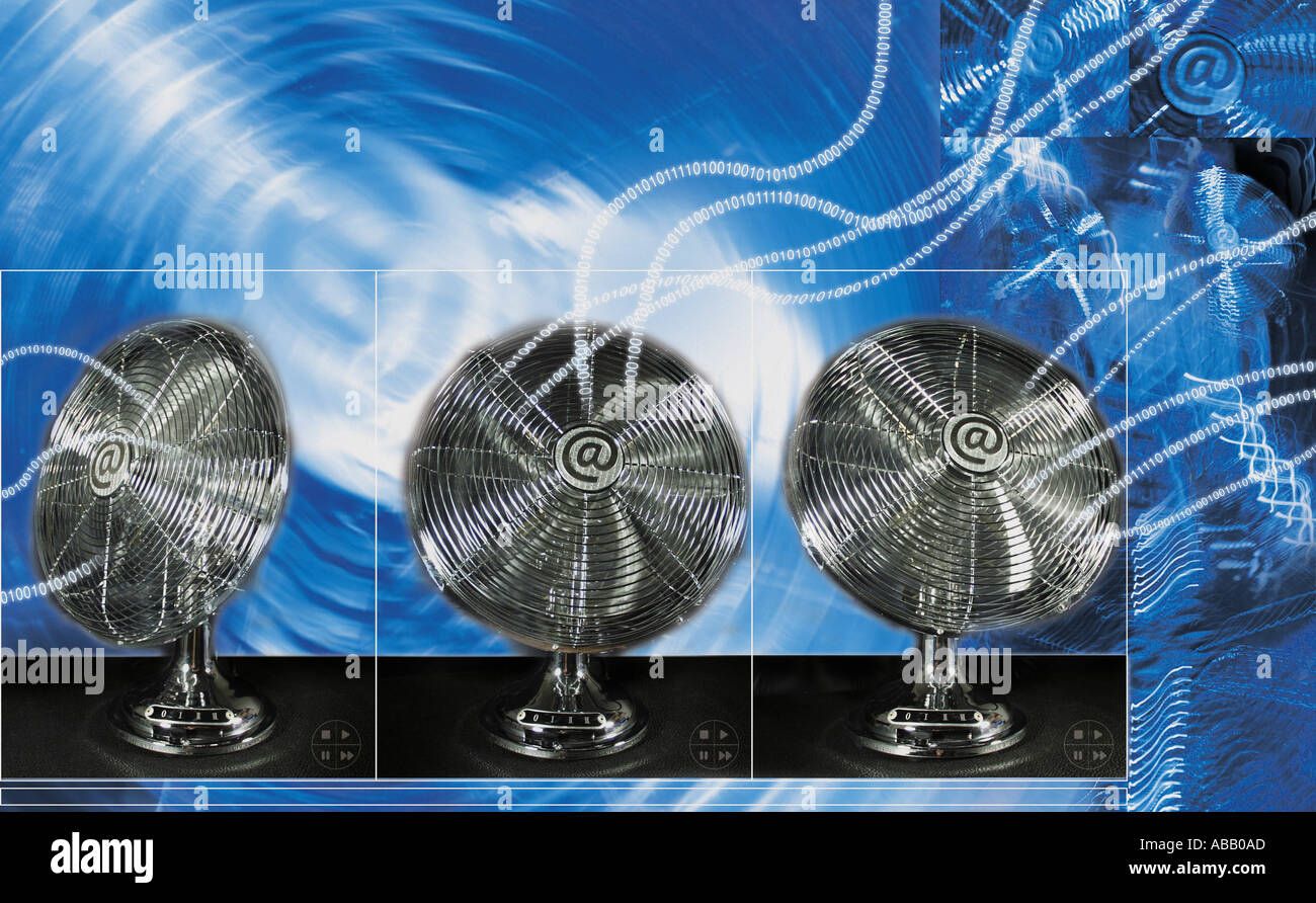 Three electrical fans Stock Photo - Alamy
