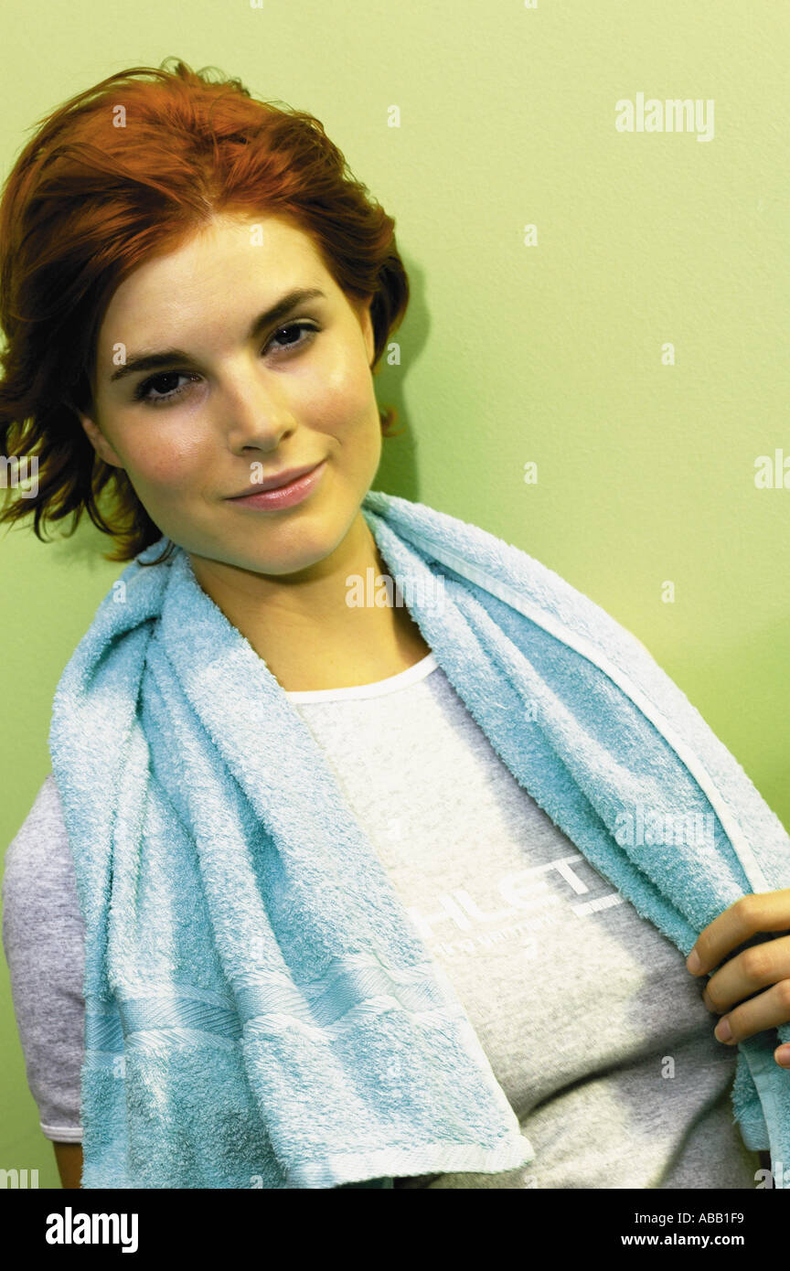 Woman after work-out Stock Photo - Alamy