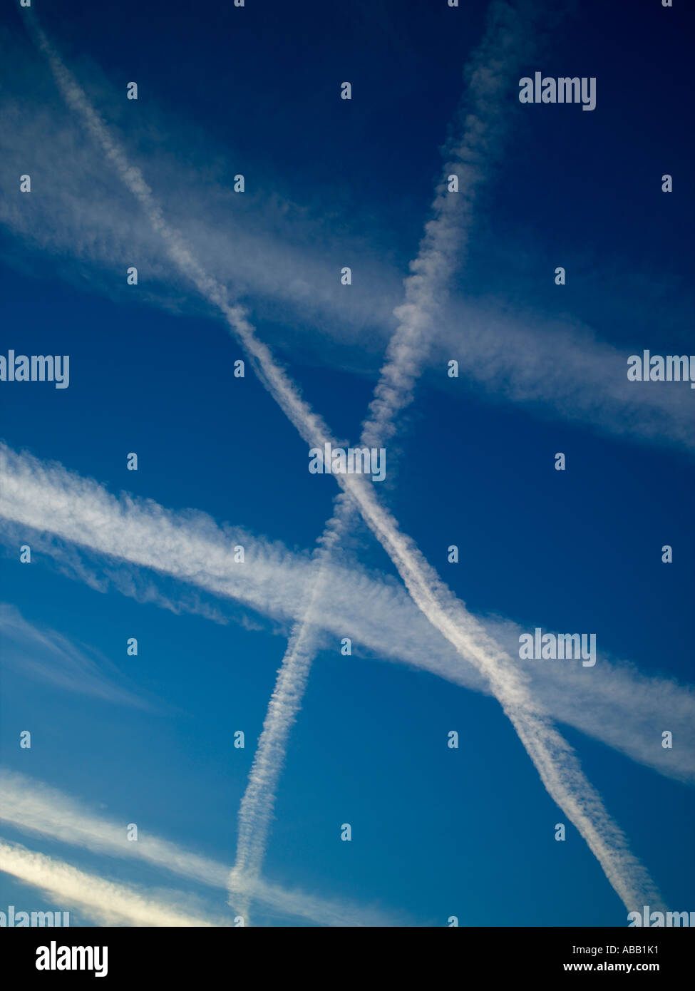 Vapour Trails In Sky Stock Photo - Alamy