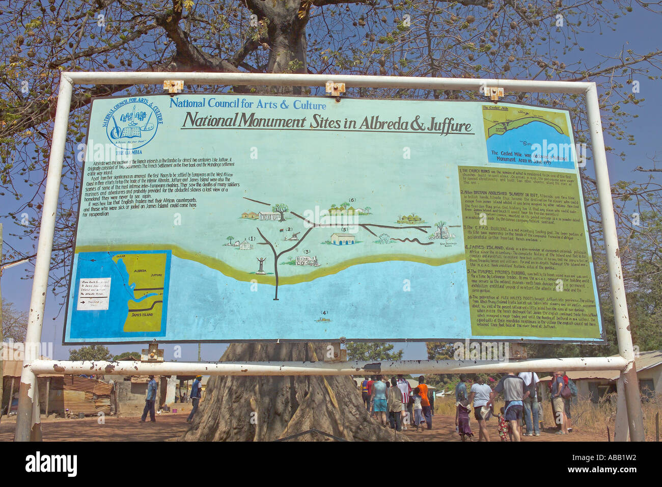 Sign Albreda & Juffureh Villages (Roots Fame Stock Photo - Alamy