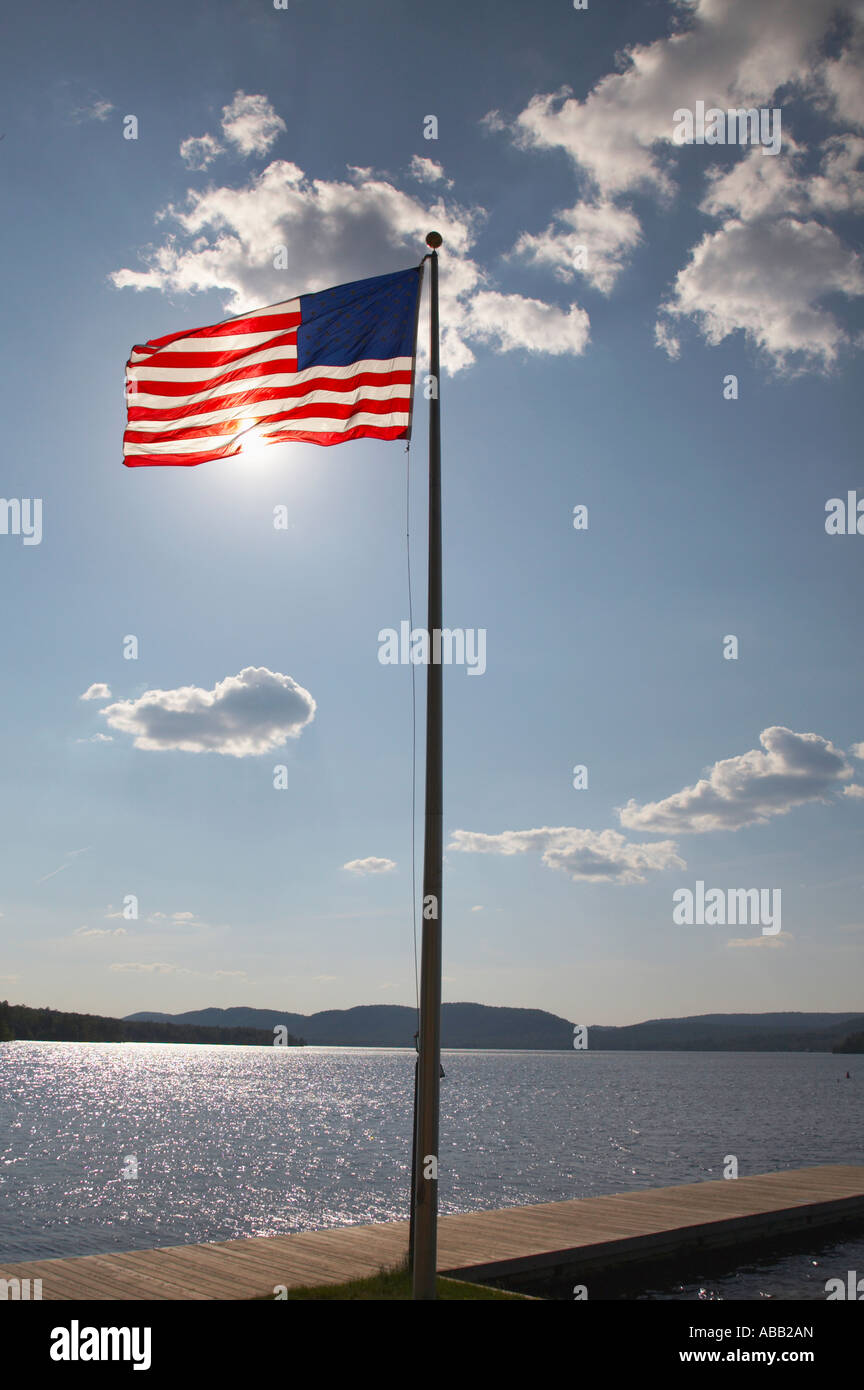 Backlit american flags hi-res stock photography and images - Alamy