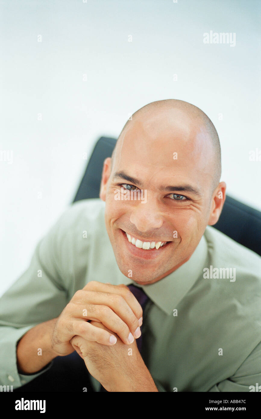 Happy bald multi ethnic man hi-res stock photography and images - Alamy