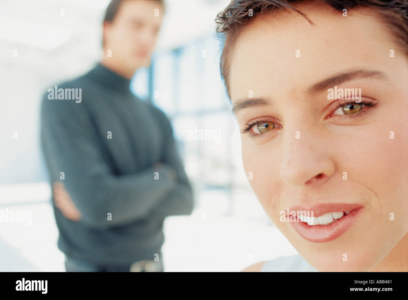 Face of woman and man Stock Photo - Alamy