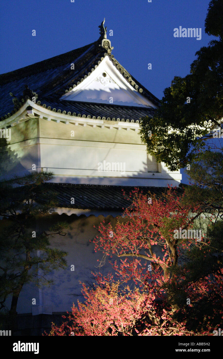 Nijo Castle at Sunset During Cherry Blossom Season, Kyoto, Japan Stock ...