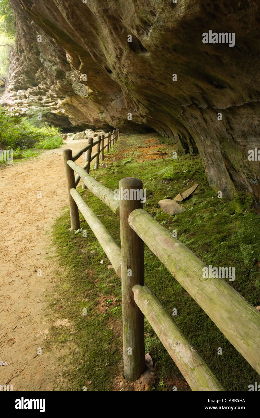 Trail with fence beside Hazard Cave Indian Rock House Cumberland ...