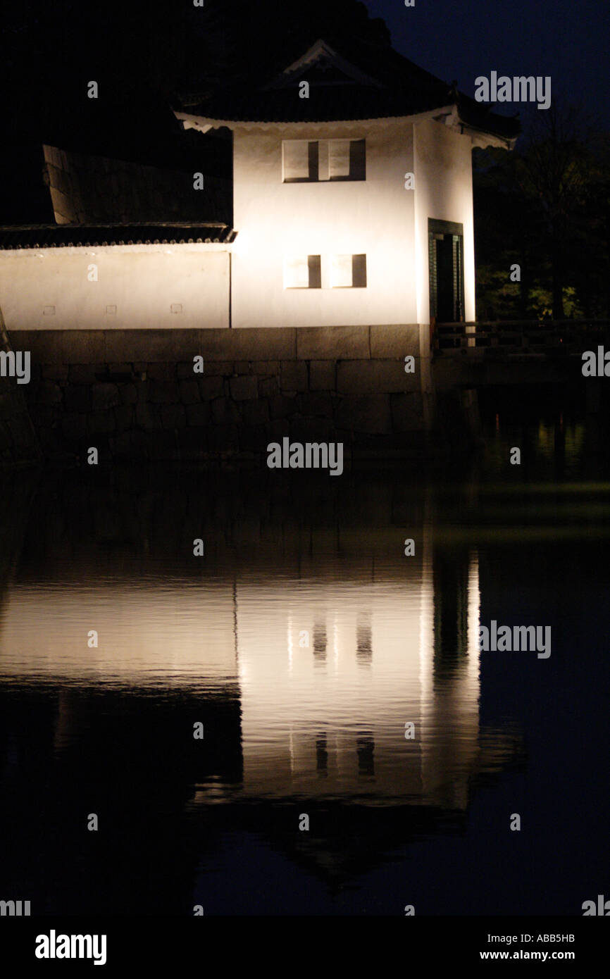 Nijo Castle at Night During Cherry Blossom Season, Kyoto, Japan Stock ...