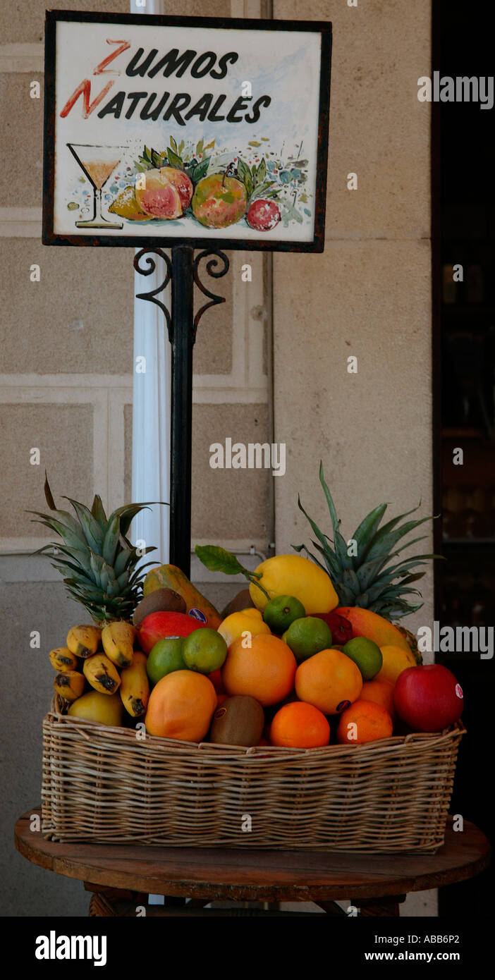 Fruit basket, Sitges, Costa Brava Spain Europe Stock Photo - Alamy